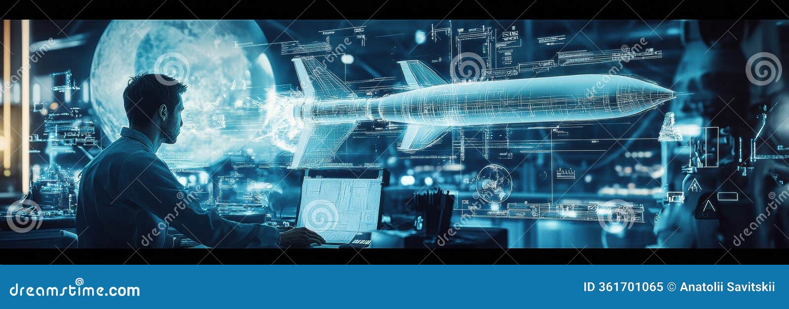 Engineer Analyzes Missile Design in Advanced Technology Lab during ...