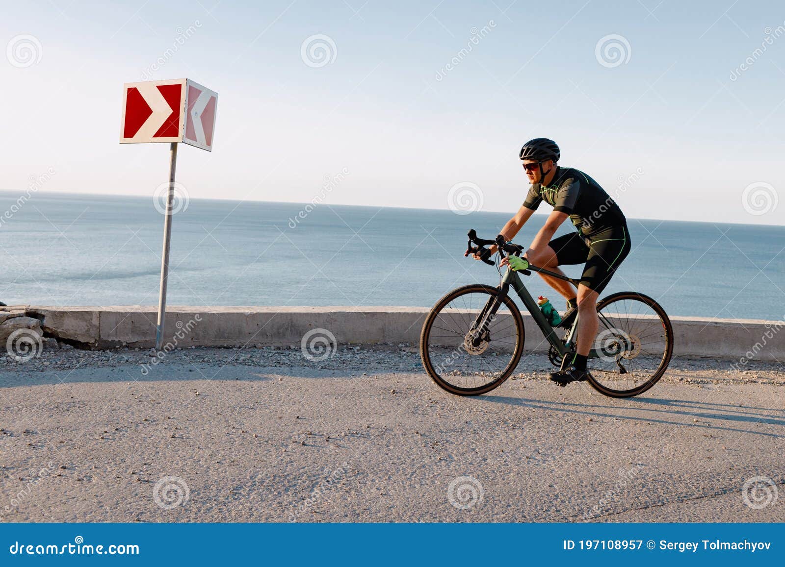 Professional Road Bicycle Racer in Action on Mountain Road Stock Image ...
