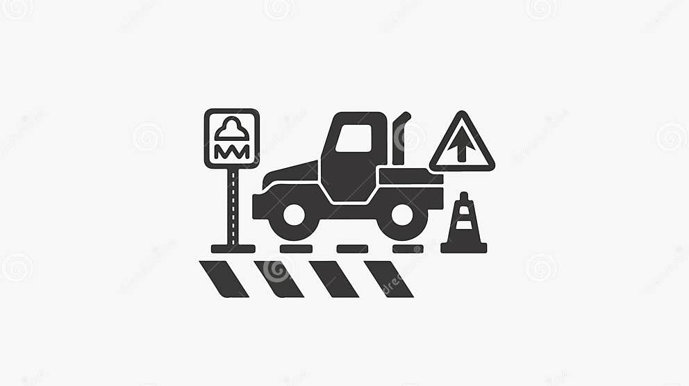 Professional Road Construction Icon for Infrastructure Projects and ...