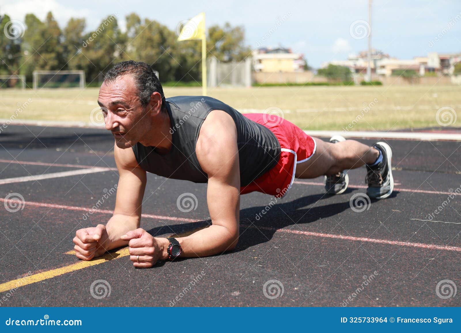 Different Shapes of Plank for a Professional Athlete Stock Photo ...