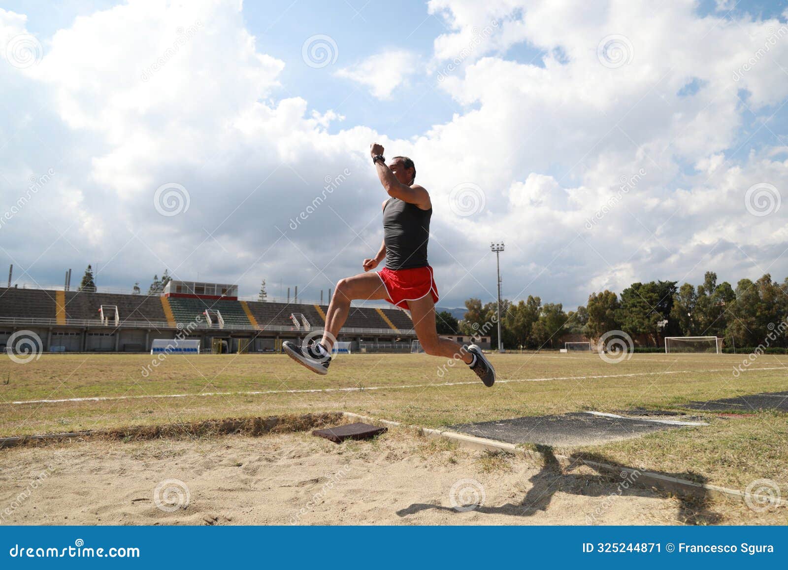 Long Jump Athlete in the Air Stock Image - Image of competition, strong ...