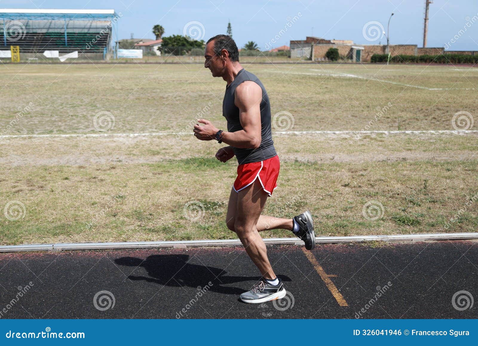 Runner Starting Training with a Slow Jump Walk Stock Photo - Image of ...
