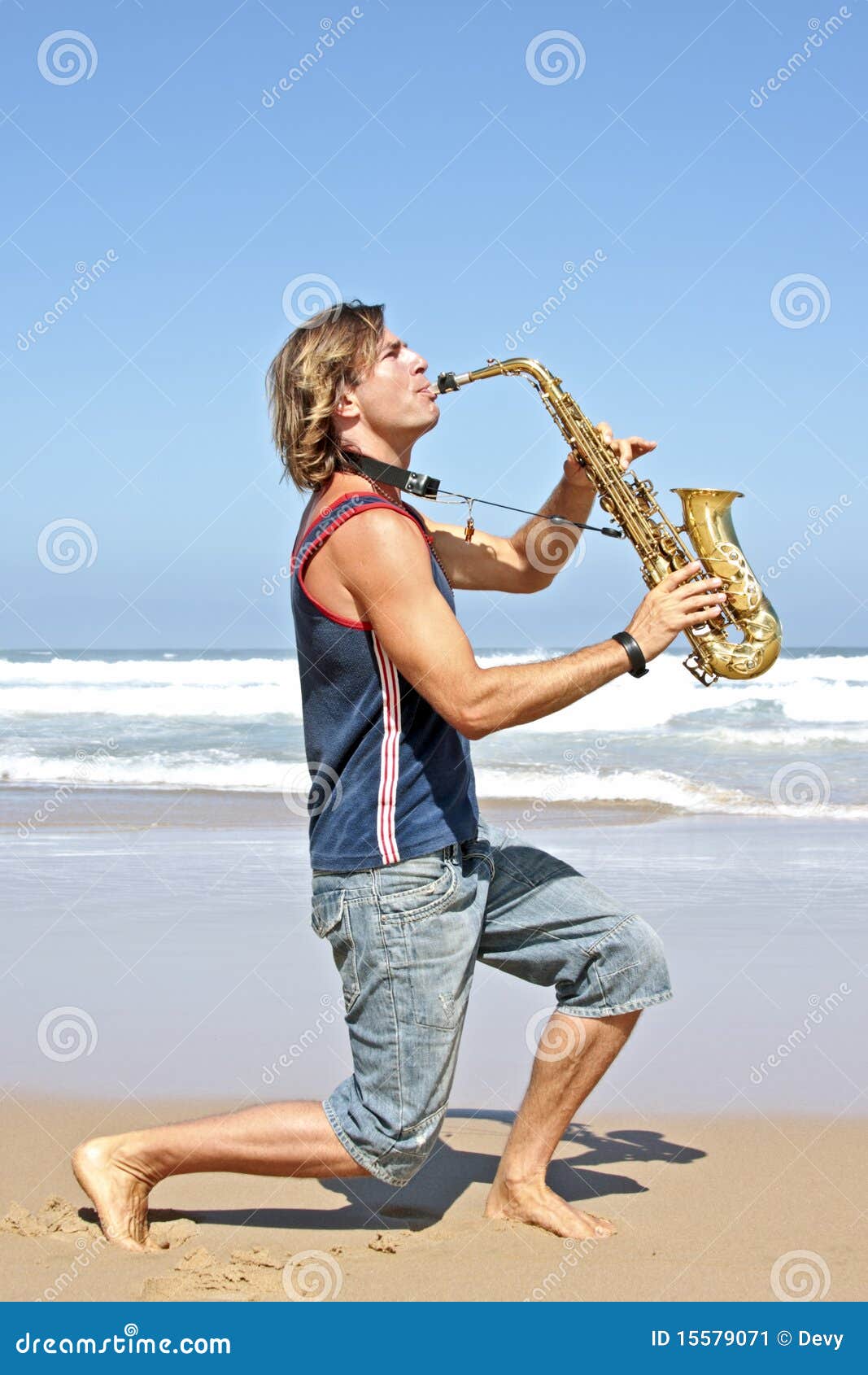 Professional Saxophone Player Stock Image - Image of musician, beach ...