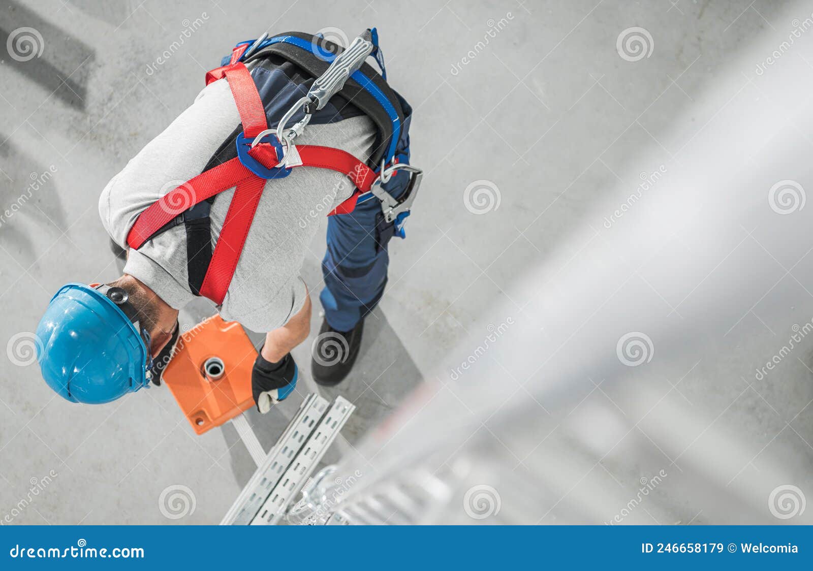 Scaffolding Counterweight Installing by a Worker Stock Image - Image of ...