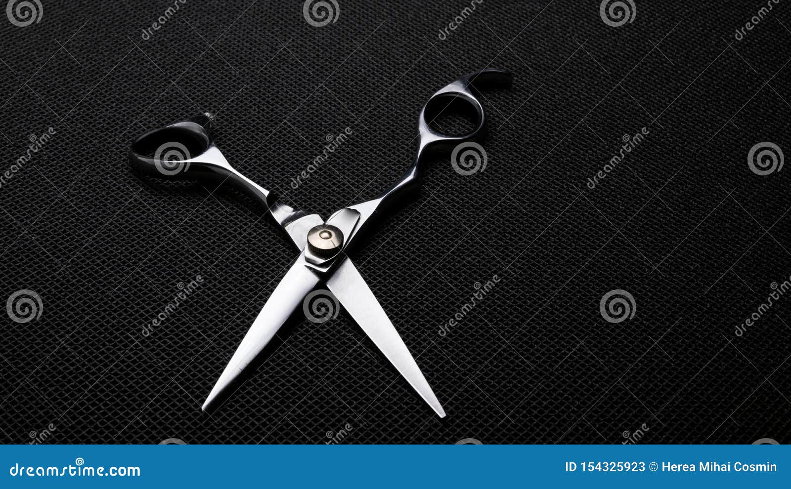 Professional Scissors on Black Background Stock Image - Image of ...