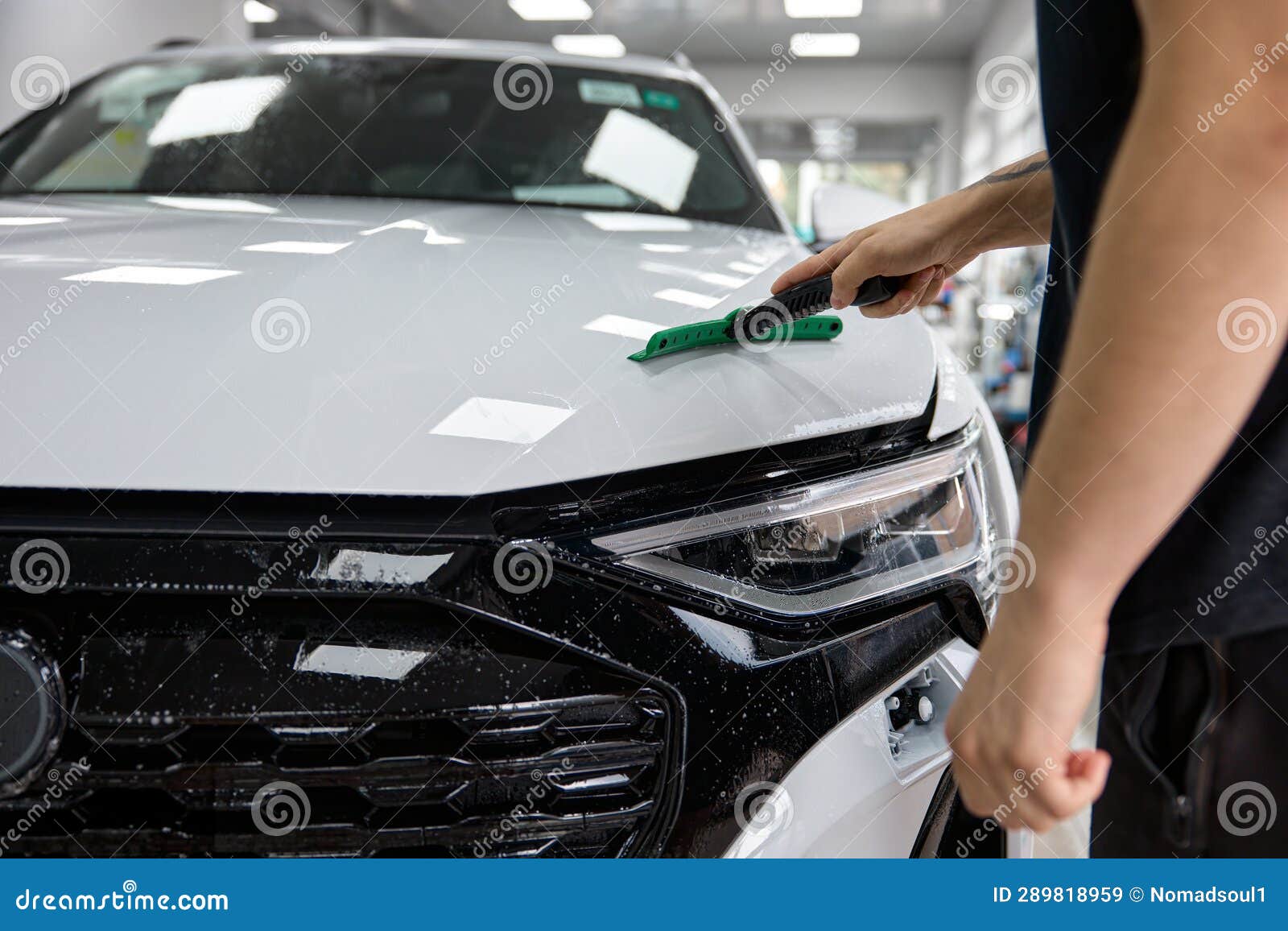 Professional Service of Auto Detailing and Cleaning Process Closeup ...