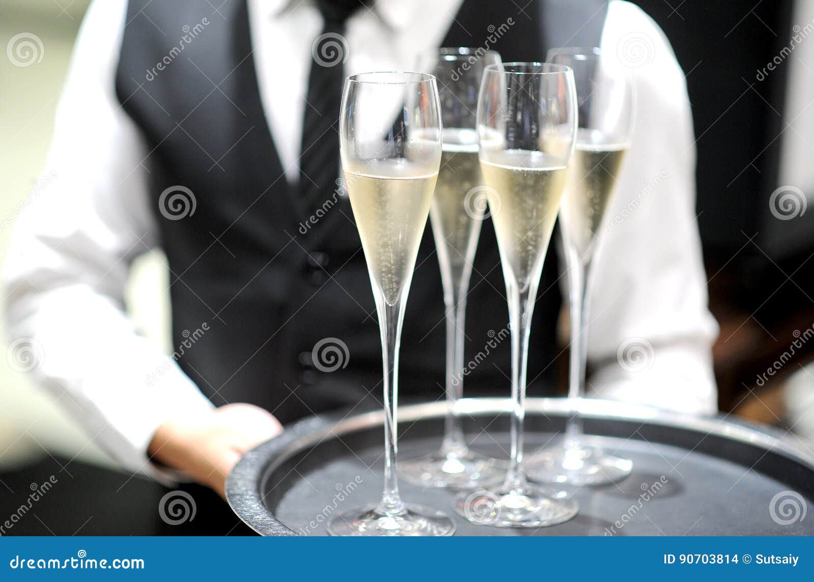 Professional Serving Champagne Stock Photo - Image of service ...