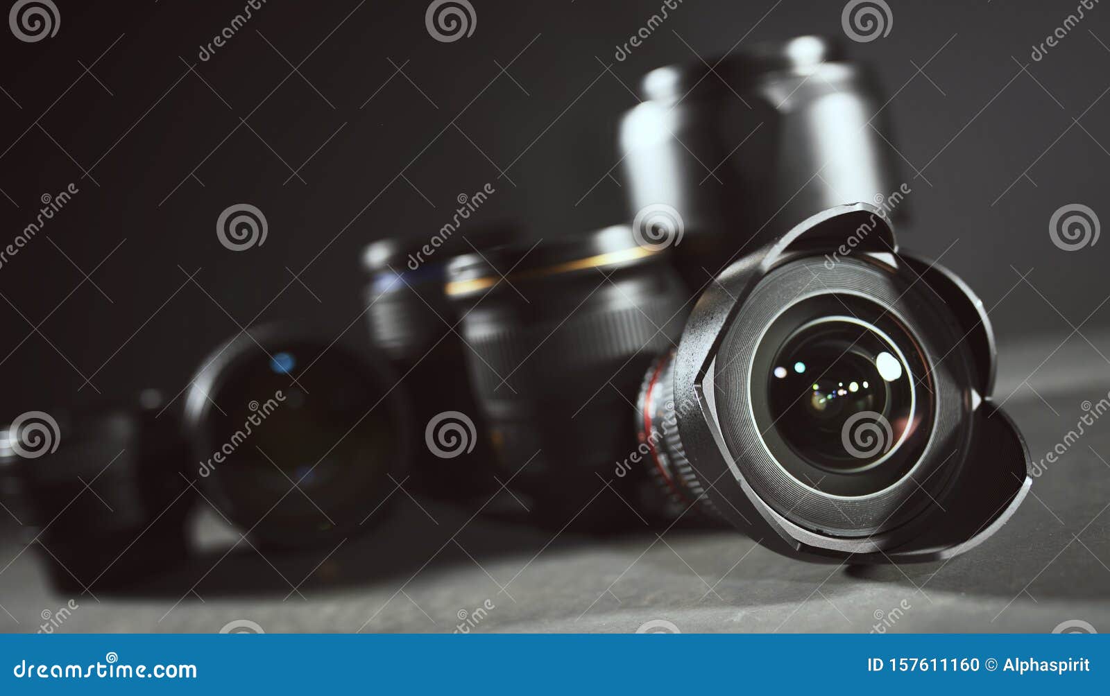 Professional Set of Lens for Reflex Camera Stock Photo - Image of ...