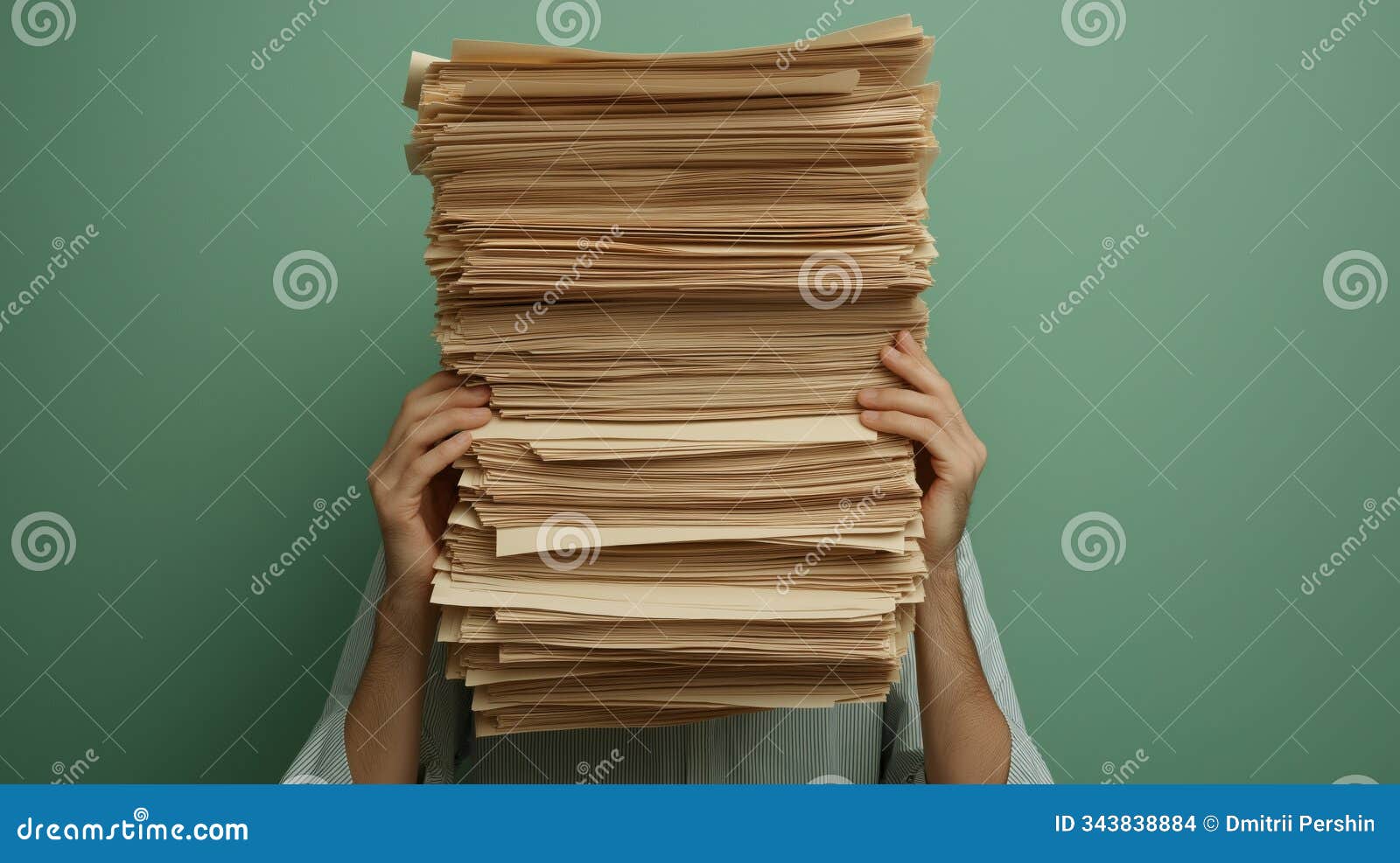 Behind The Clutter Facing The Offices Relentless Paperwork Royalty-Free ...