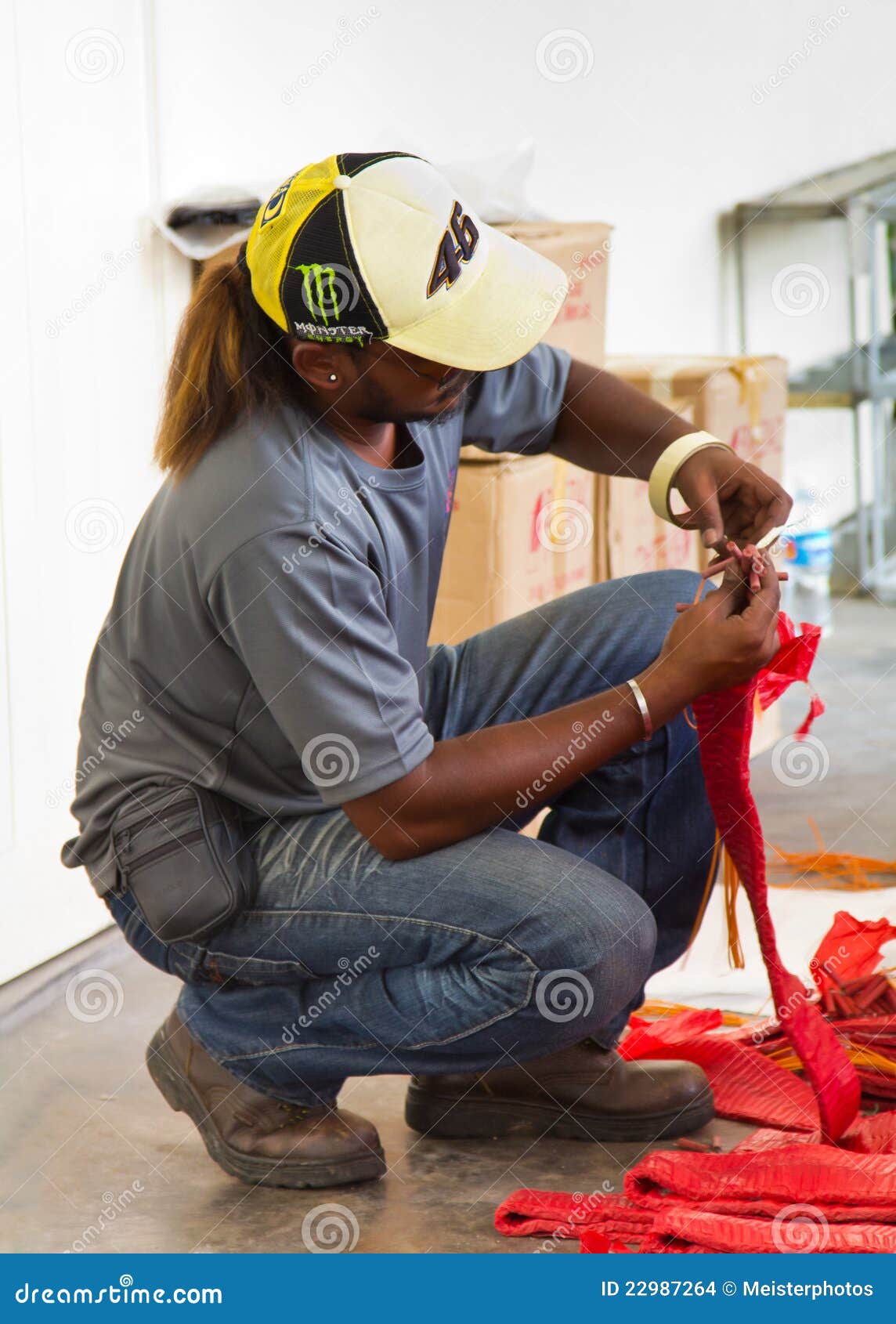 Professional Setting Up Fireworks for CNY Editorial Stock Image - Image ...