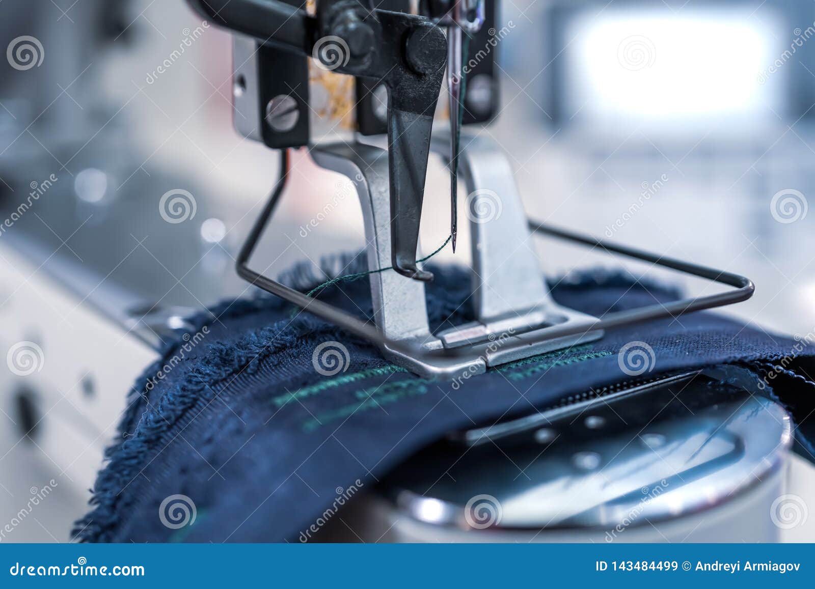 Professional Sewing Machine Close-up. Modern Textile Industry Stock ...