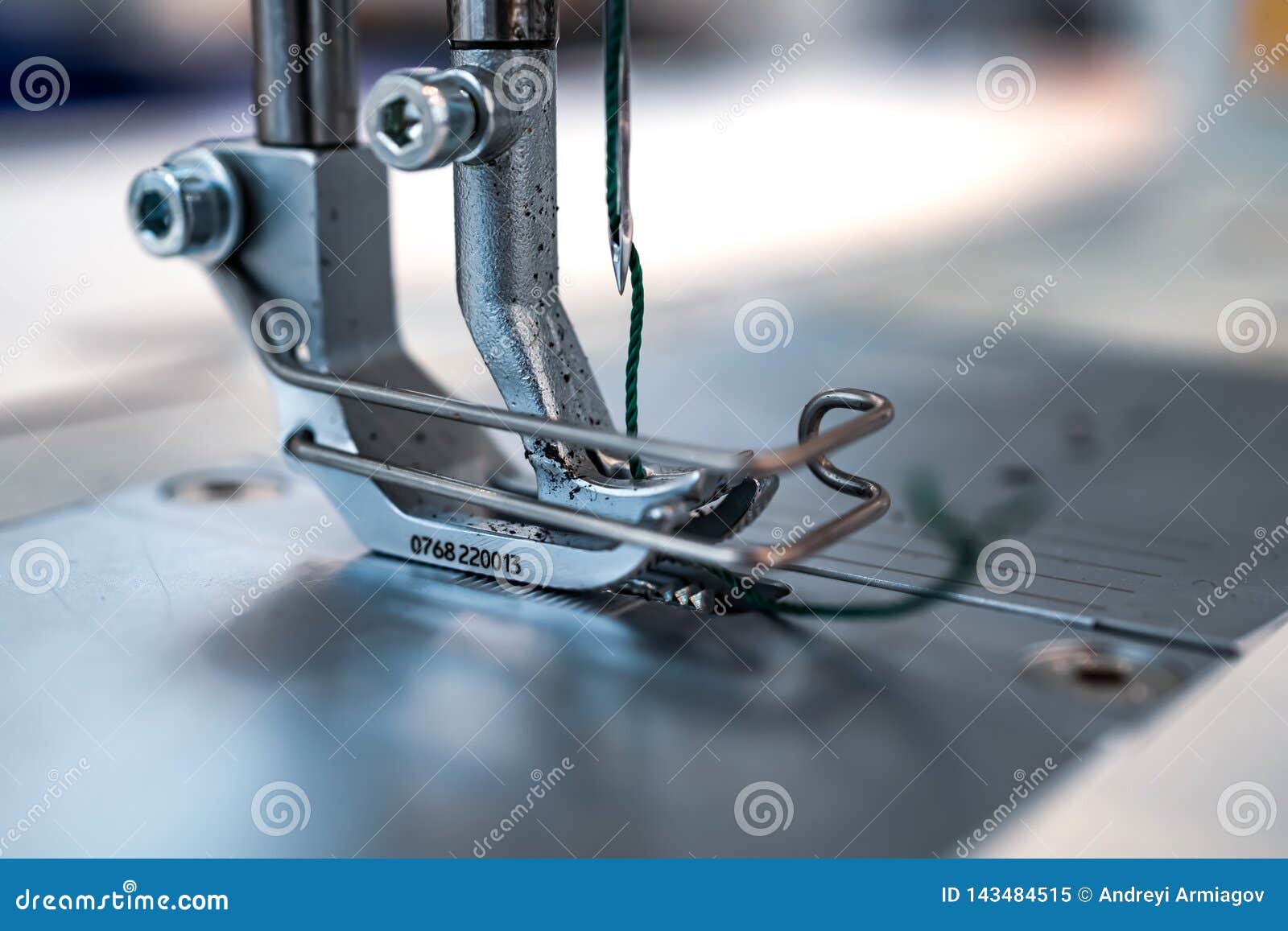 Professional Sewing Machine Close-up. Modern Textile Industry Stock ...