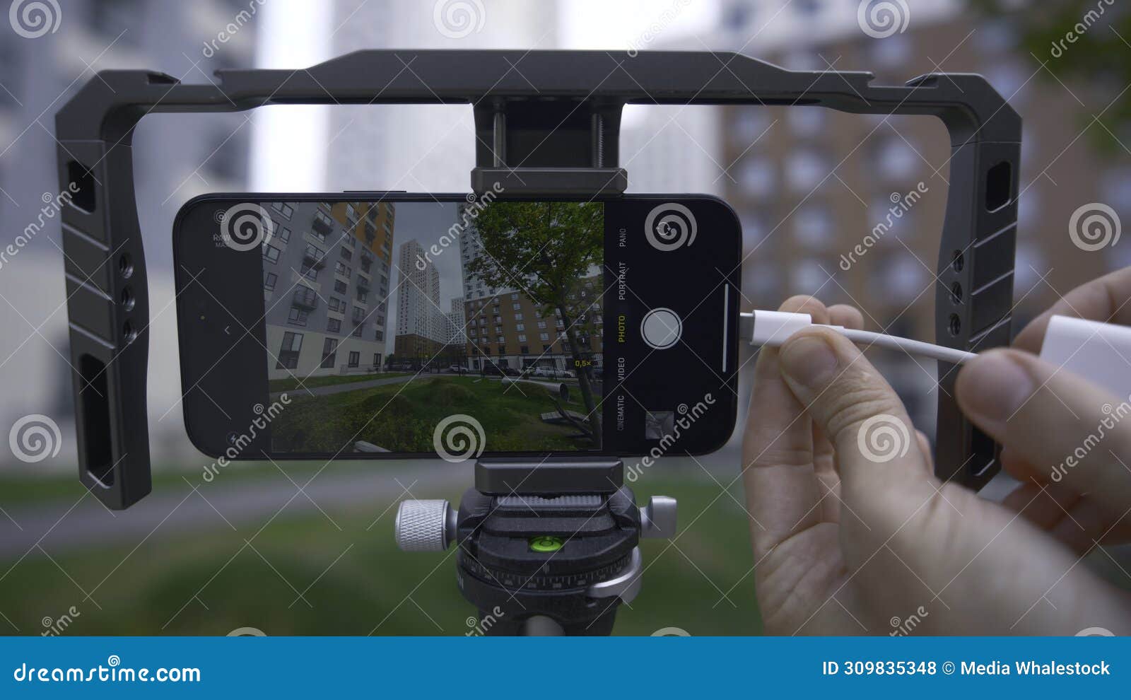 Professional Shooting on Phone with Memory Card. Action. External Disk ...