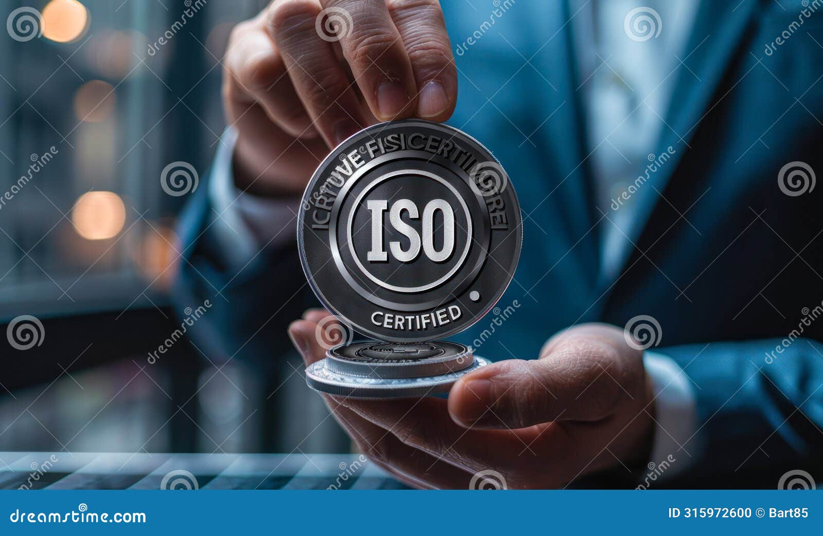 Professional Showcasing ISO Certification Emblem As A Commitment To International Standards Of ...