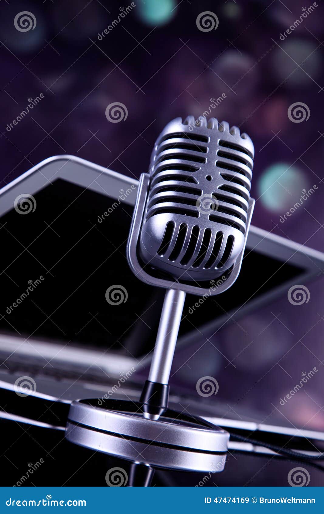 Professional Silver Microphone Stock Image - Image of entertainment ...