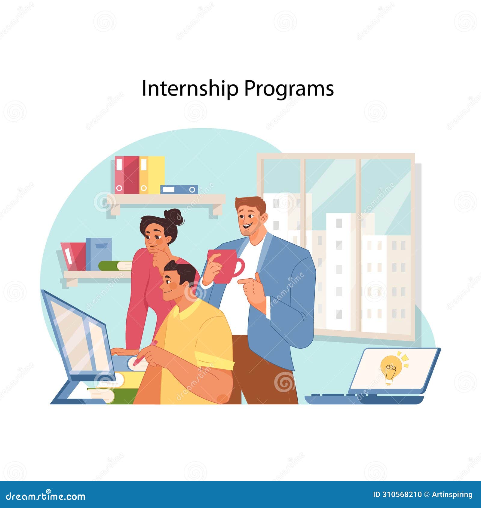 Professional Skills Growth. Flat Vector Illustration Stock Vector ...