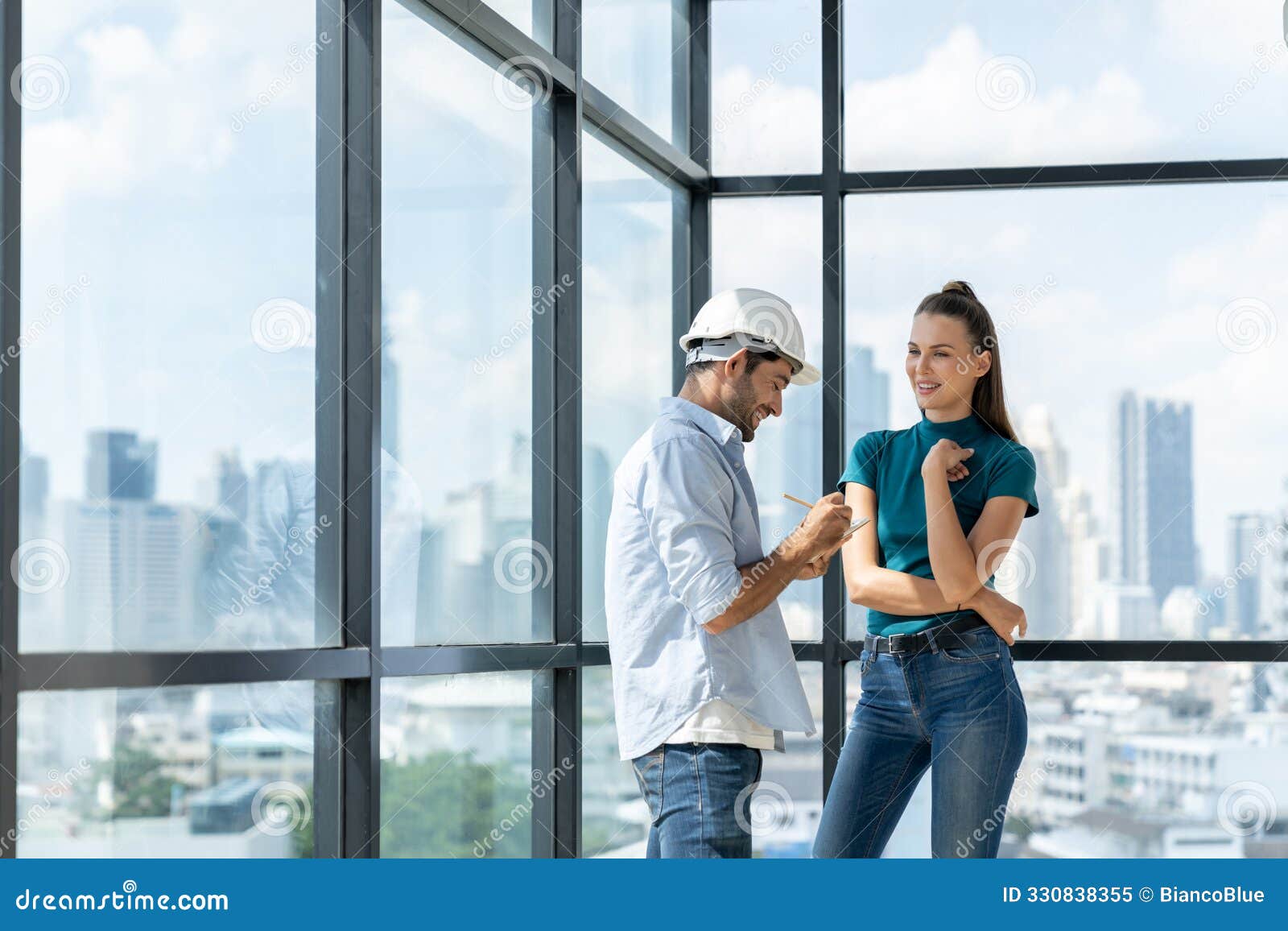 Professional Smart Architect Engineer Team Discuss and Solve Problems ...