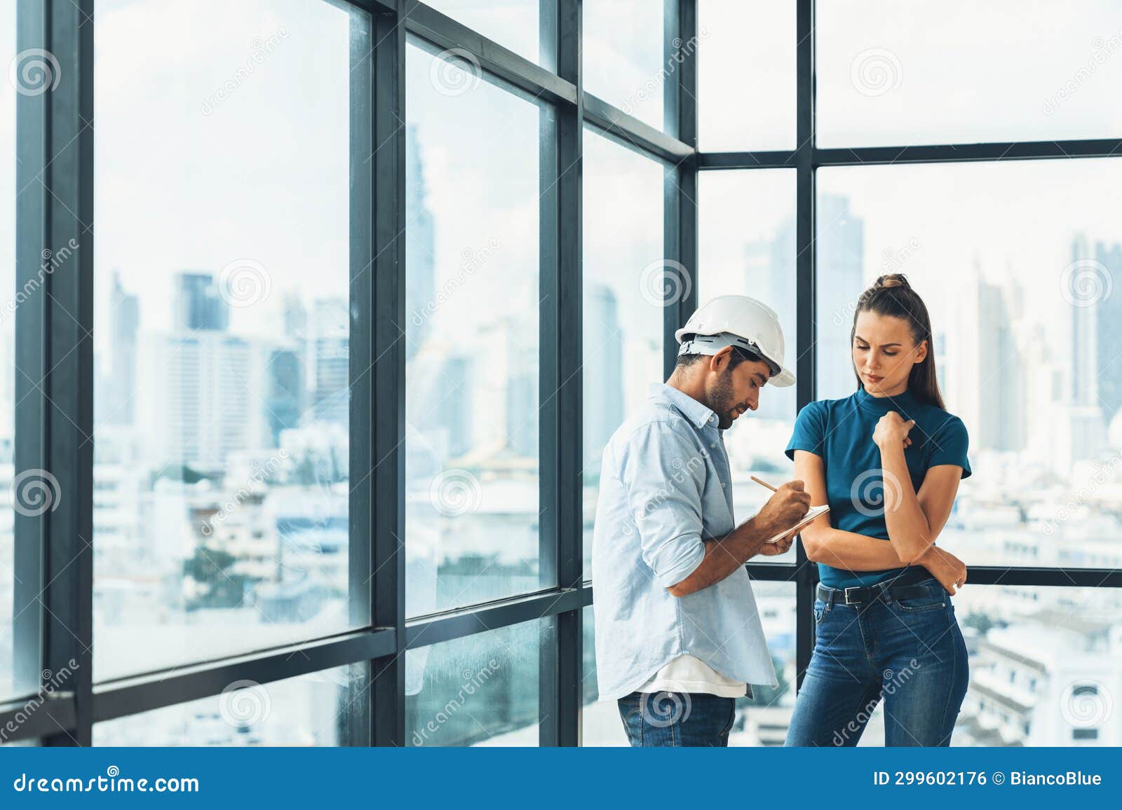 Professional Smart Architect Engineer Team Discuss and Solve Problems ...