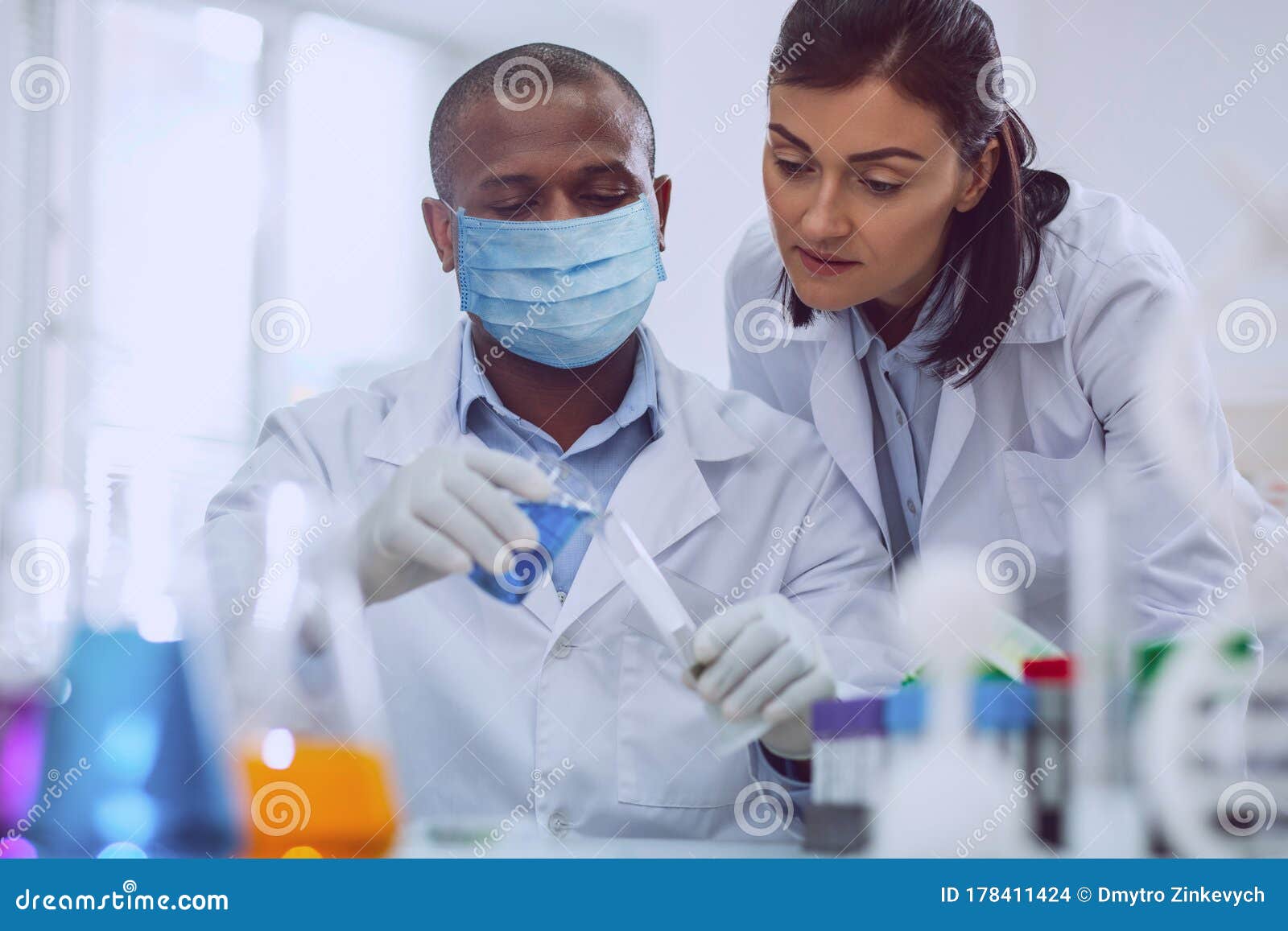 Professional Smart Scientists Working Together in Team Stock Photo ...