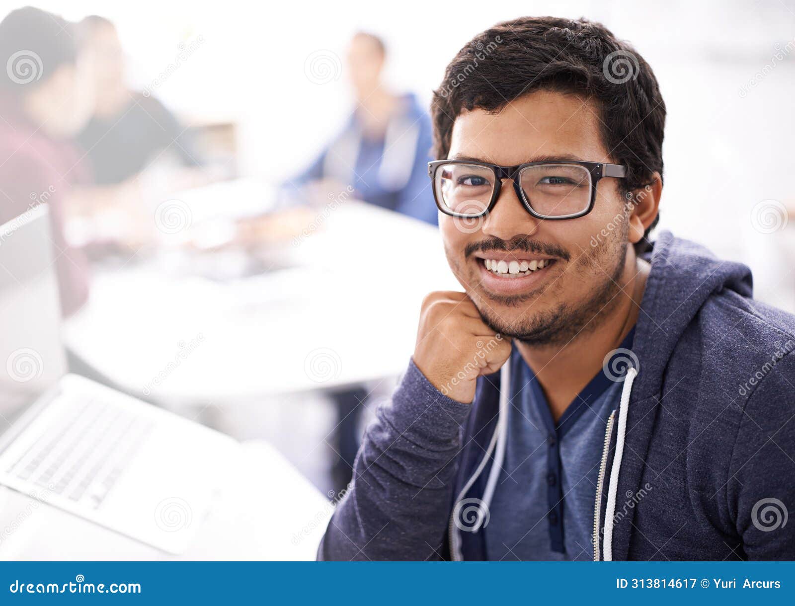 It Professional, Smile and Portrait in Office with Laptop for ...