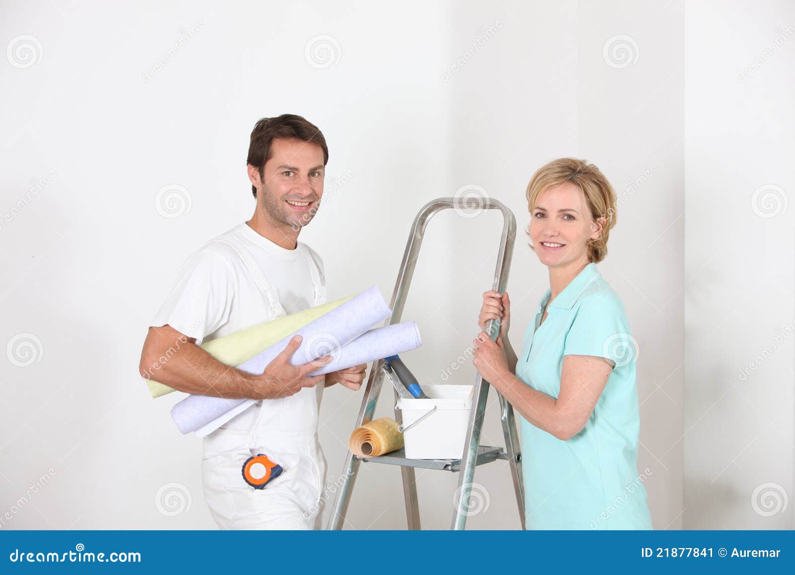 Professional Smiling Decorator Stock Image - Image of happy, female ...