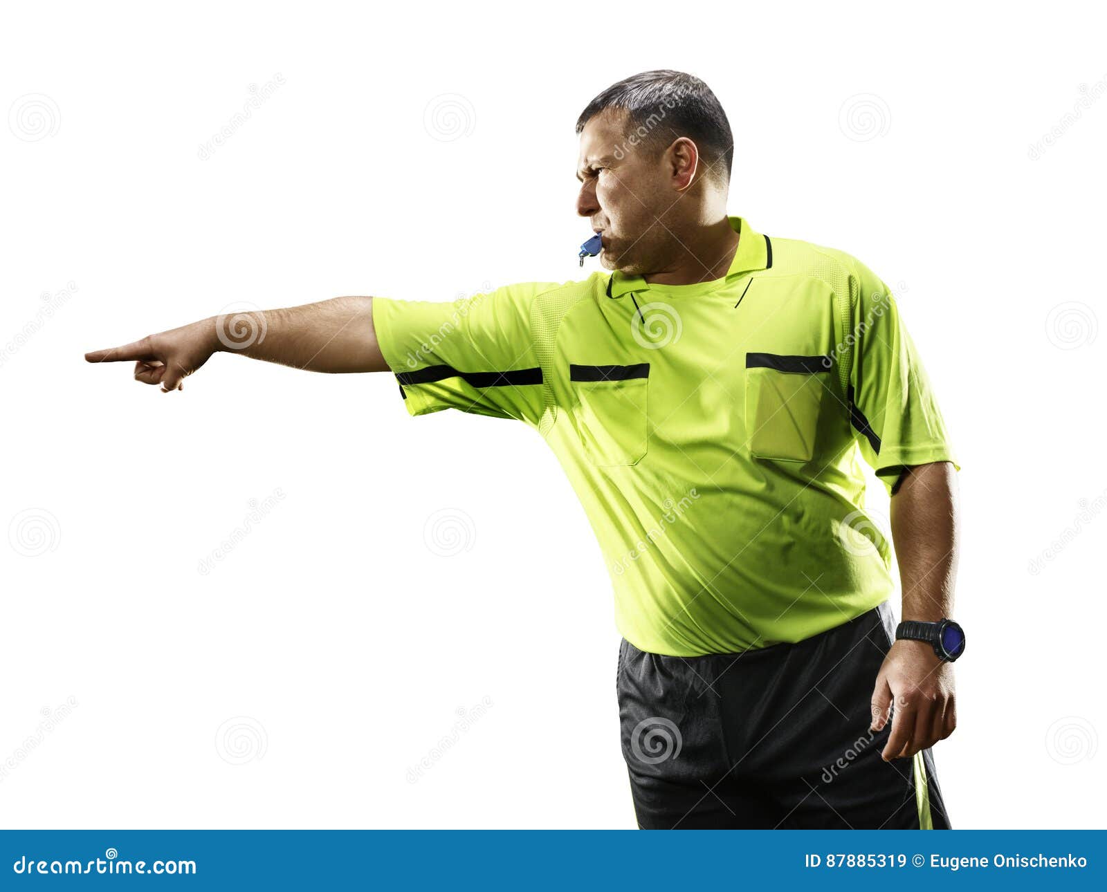 Professional Soccer Referee Isolated on White Background Stock Image ...