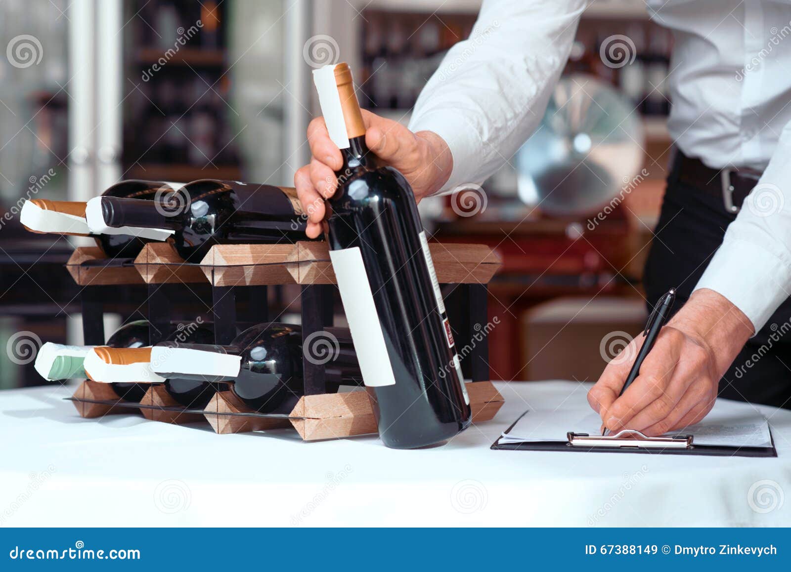 Professional Sommelier Being Involved in Work Stock Image - Image of ...
