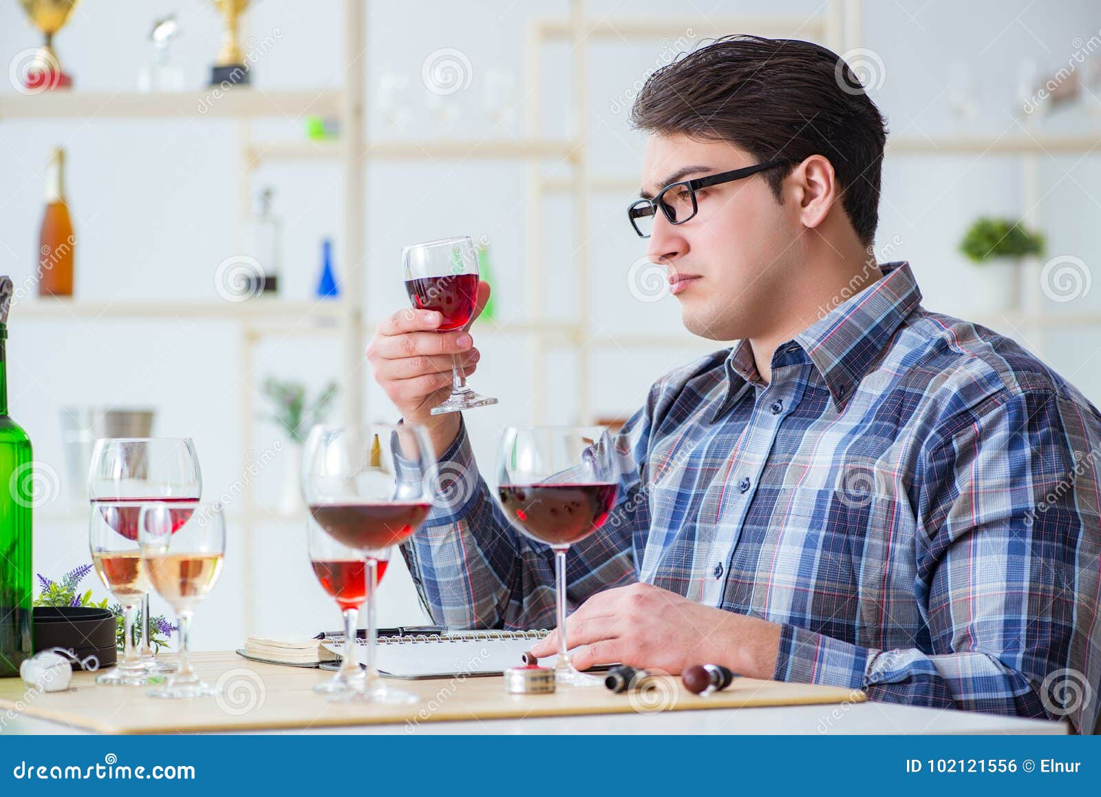 The Professional Sommelier Tasting Red Wine Stock Photo - Image of ...