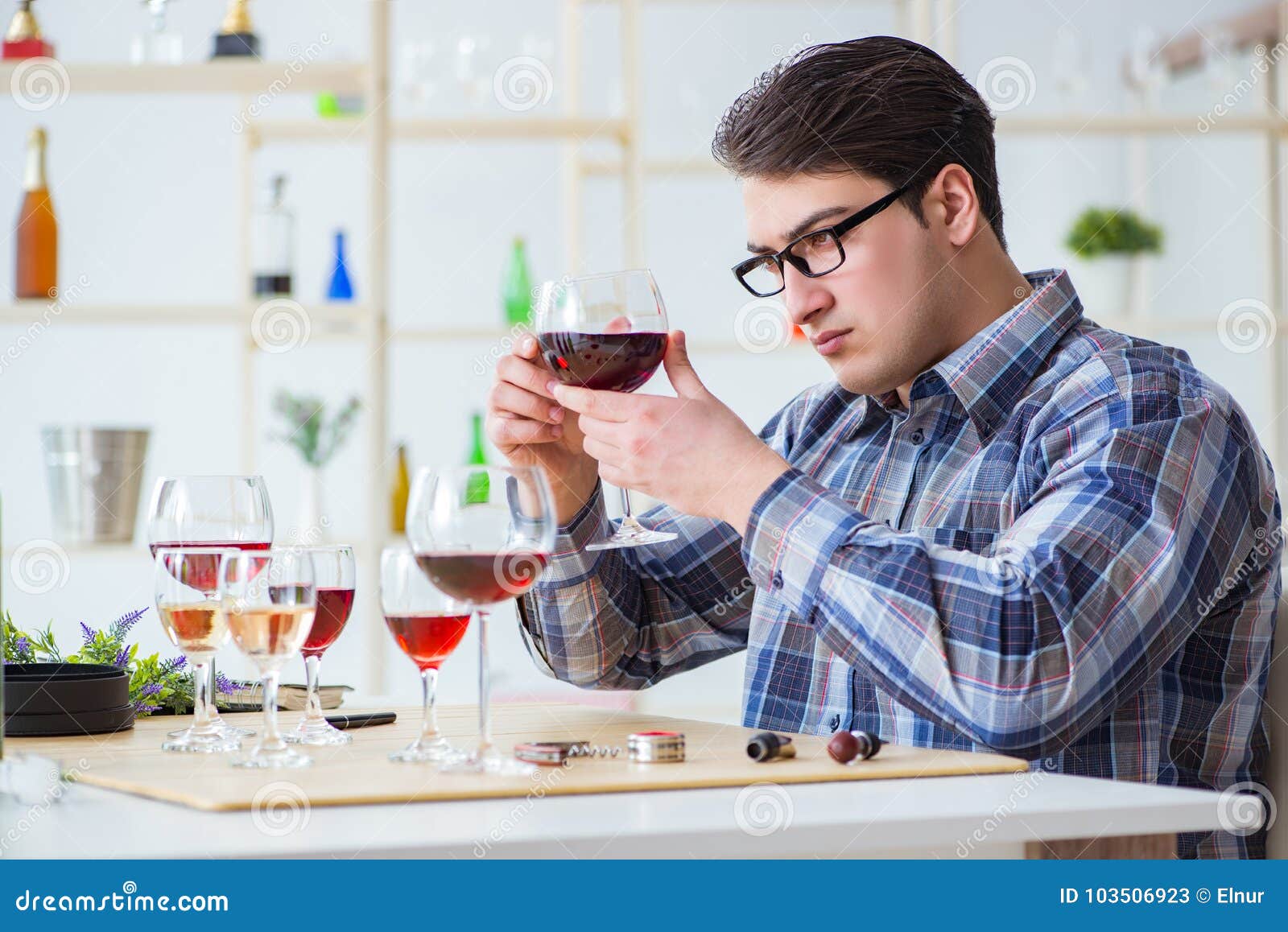 The Professional Sommelier Tasting Red Wine Stock Image - Image of ...