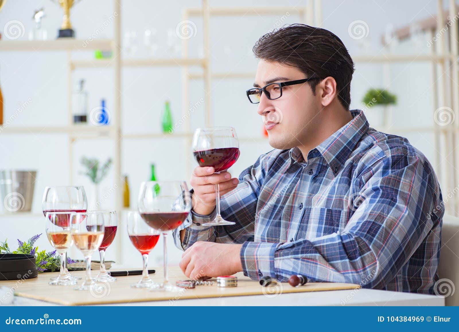 The Professional Sommelier Tasting Red Wine Stock Image - Image of ...