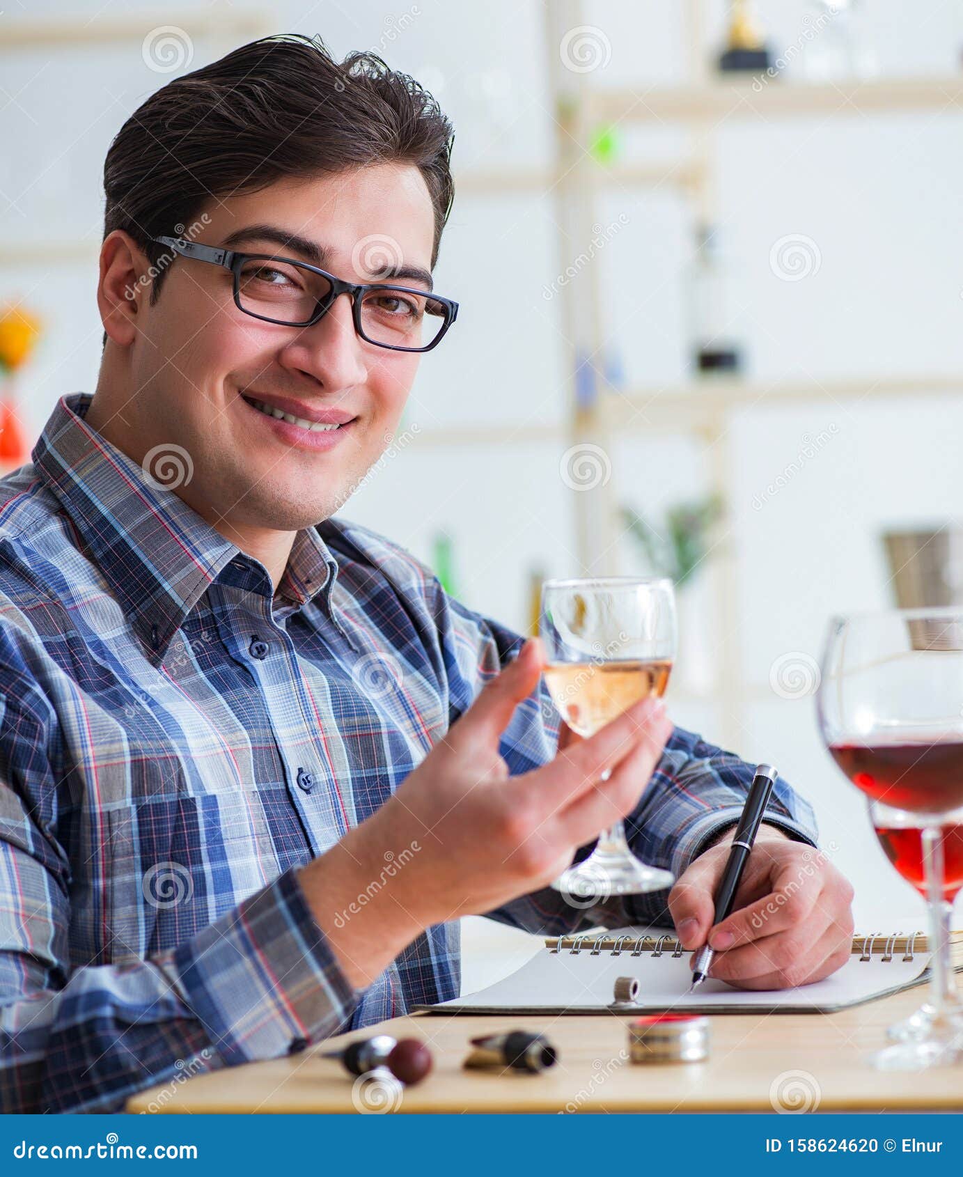 Professional Sommelier Tasting Red Wine Stock Photo - Image of shop ...