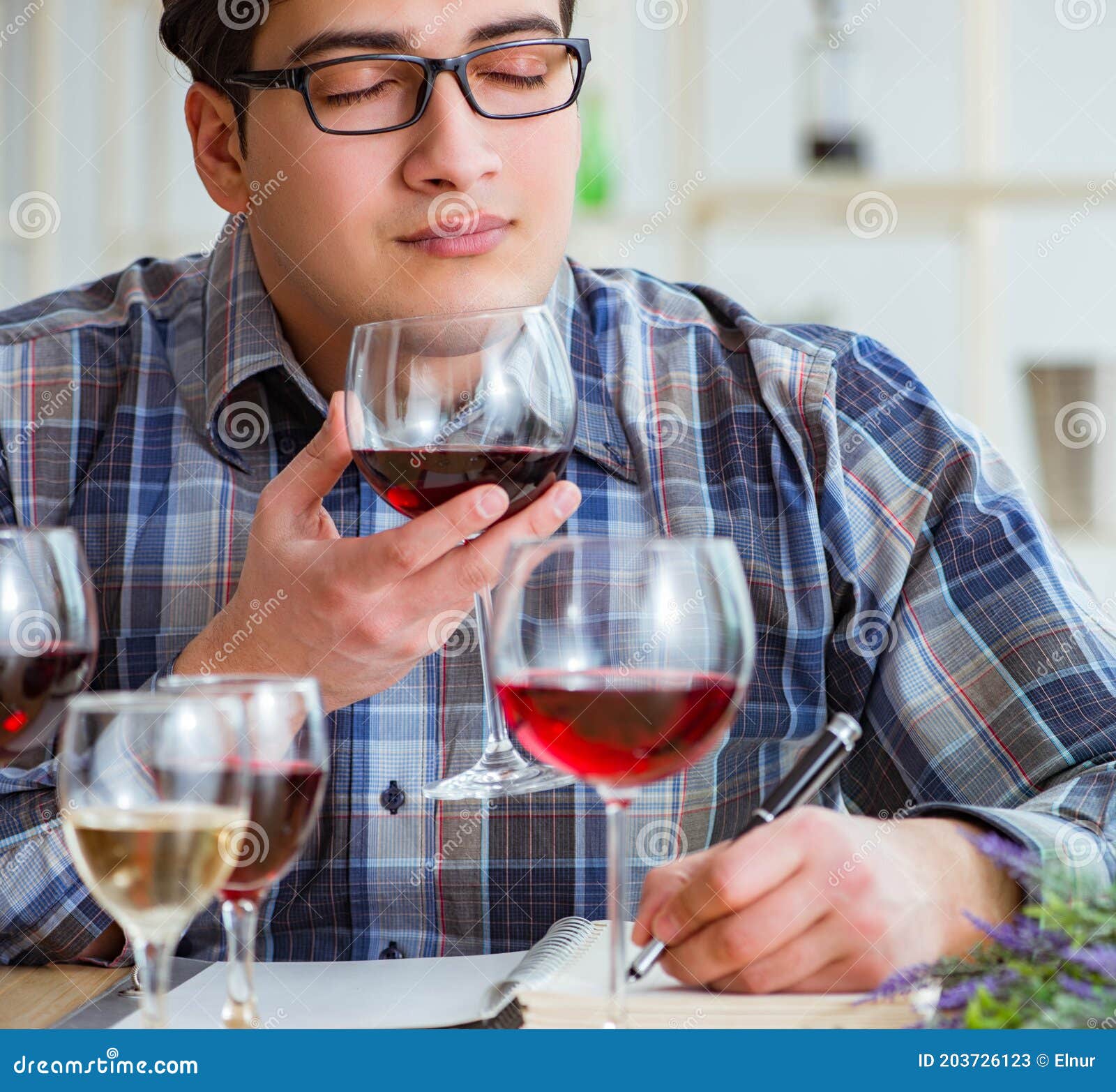 Professional Sommelier Tasting Red Wine Stock Image - Image of cellar ...