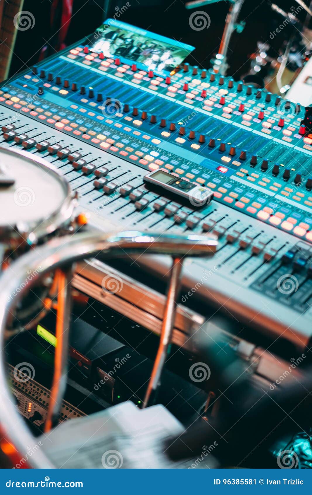 Professional Sound Mixing Console with Many Knobs Stock Image - Image ...
