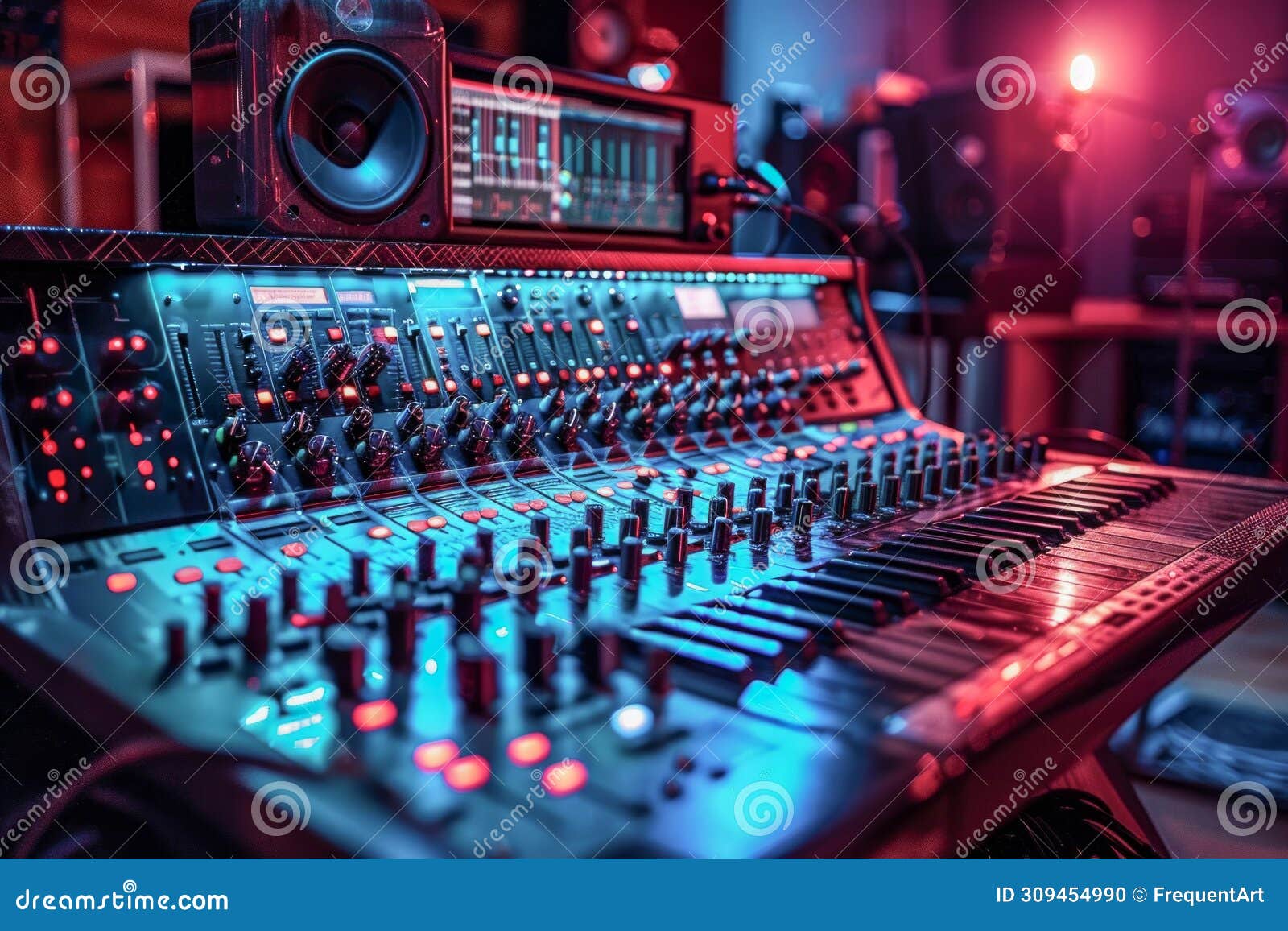 Sound Mixing Console in a Recording Studio. Generative AI Stock ...