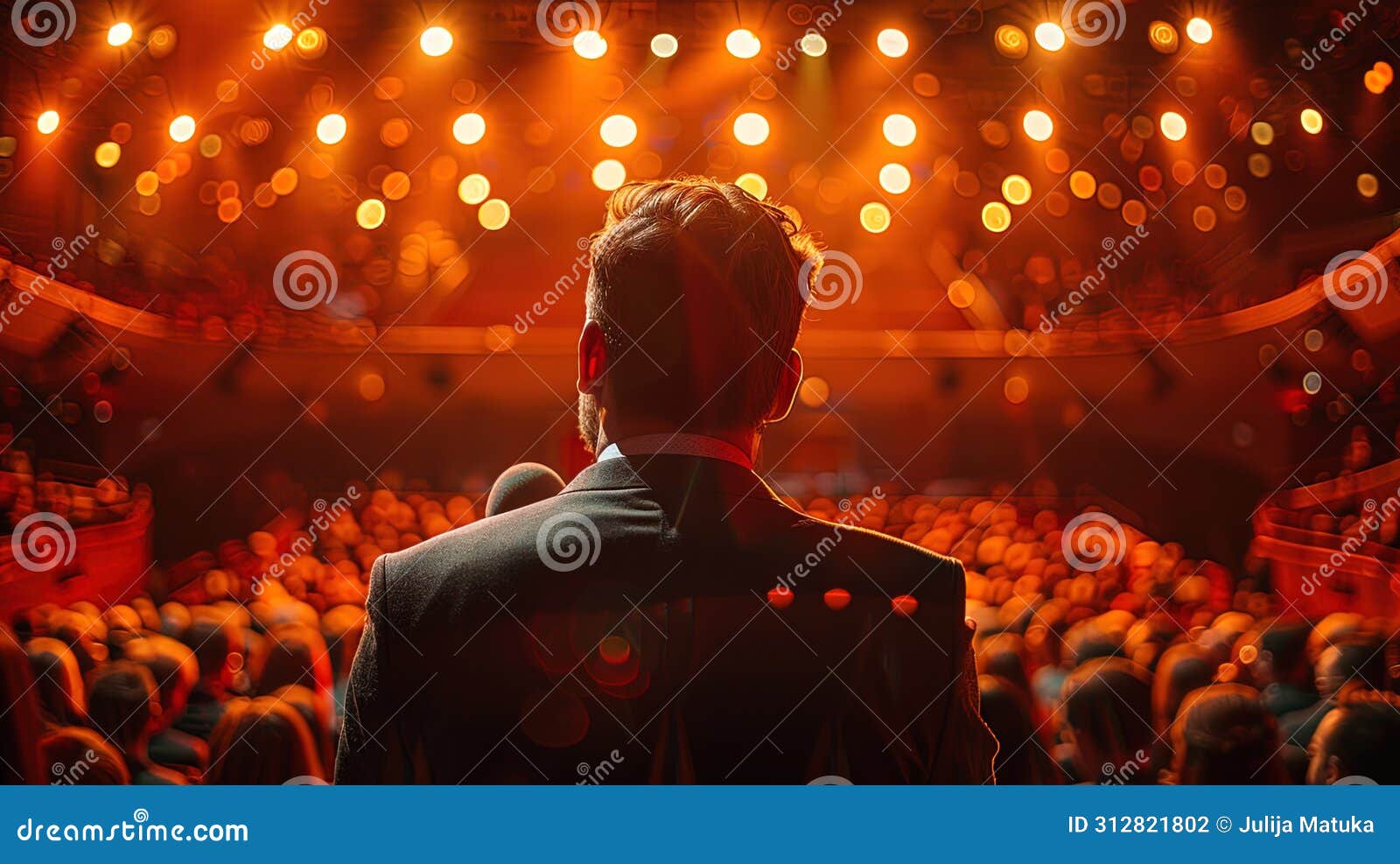 A Professional Speaker Captivating the Audience with His Eloquence, His ...