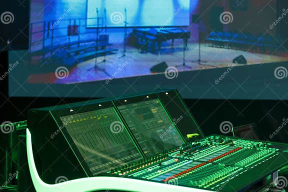 Professional Stage Lighting Control Panel in the Lighting Room Stock ...