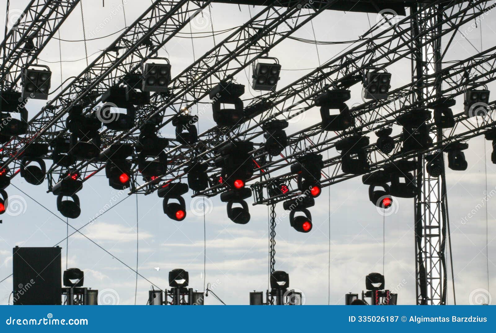 Professional Stage Lighting Equipment Ready for Operation Stock Image ...