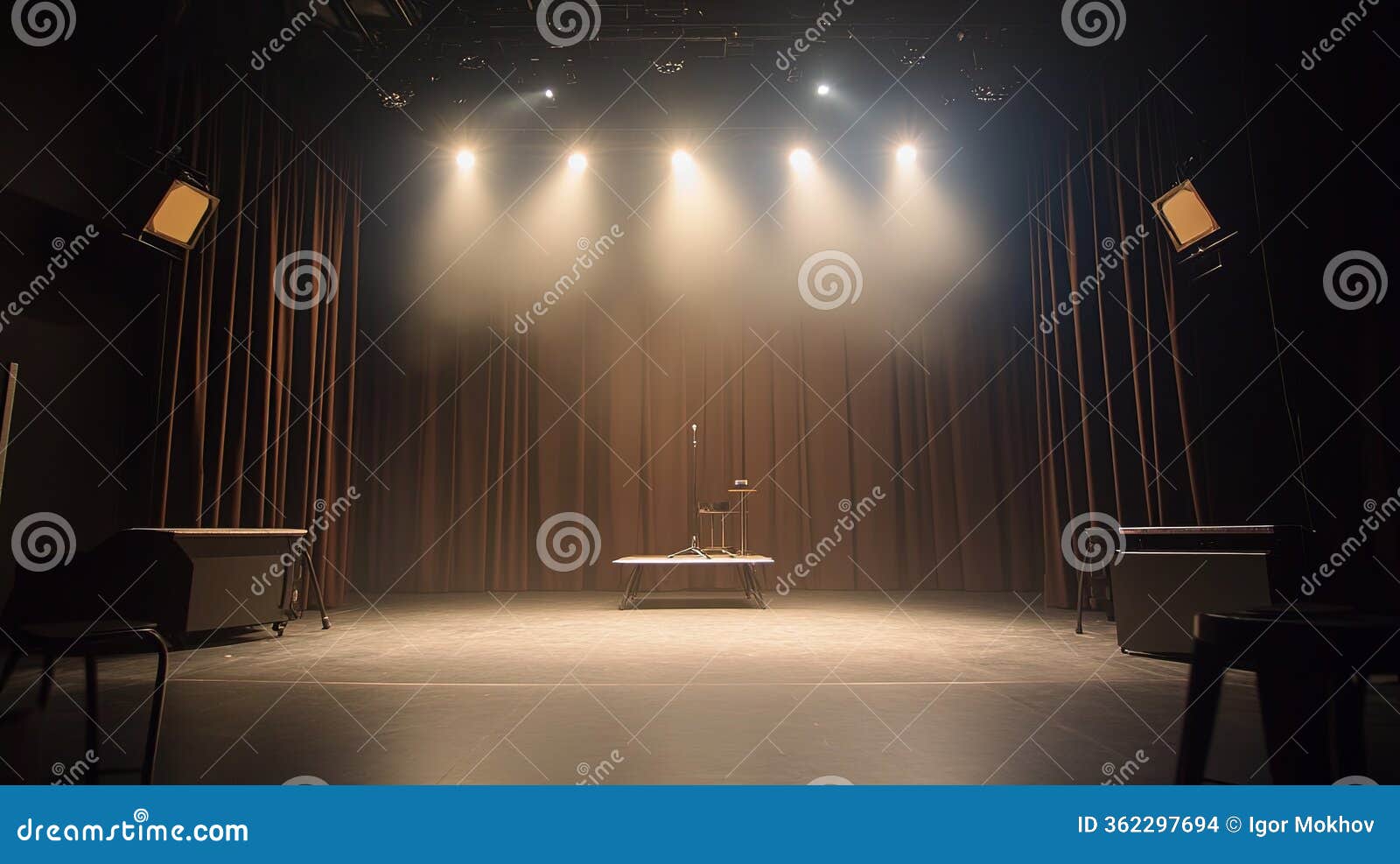 A Professional Stage Setup for Acting Classes with Clean Lighting and ...