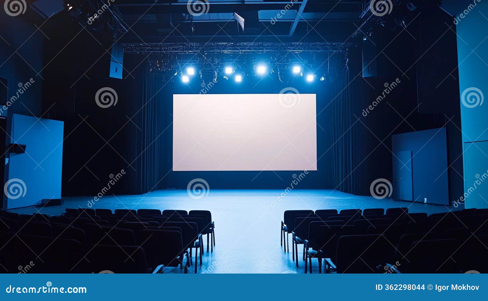 A Professional Stage Setup for Acting Classes with Clean Lighting and ...