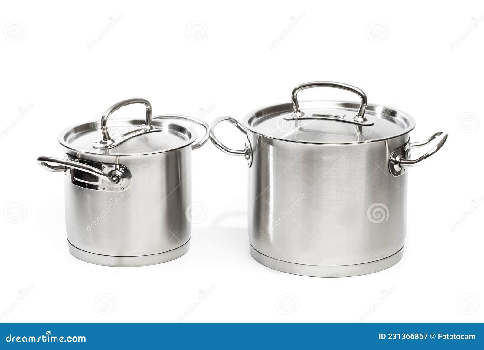 Professional Stainless Steel Pan Isolated on White Background Stock ...