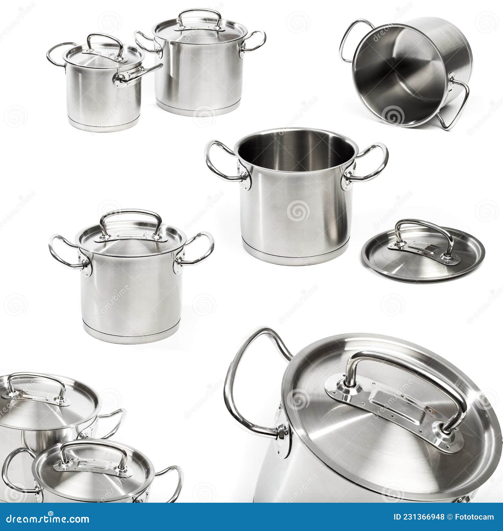 Professional Stainless Steel Pan Isolated on White Background Stock ...