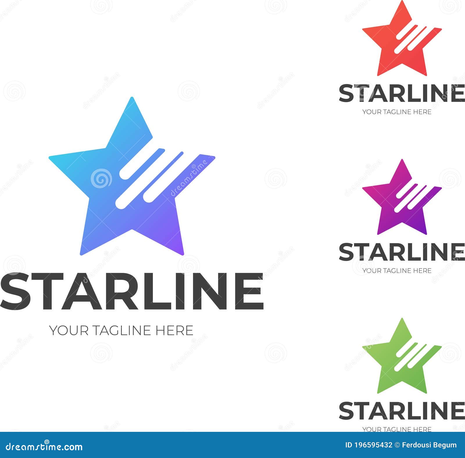 Professional Star and Line Logo Design Stock Vector - Illustration of ...