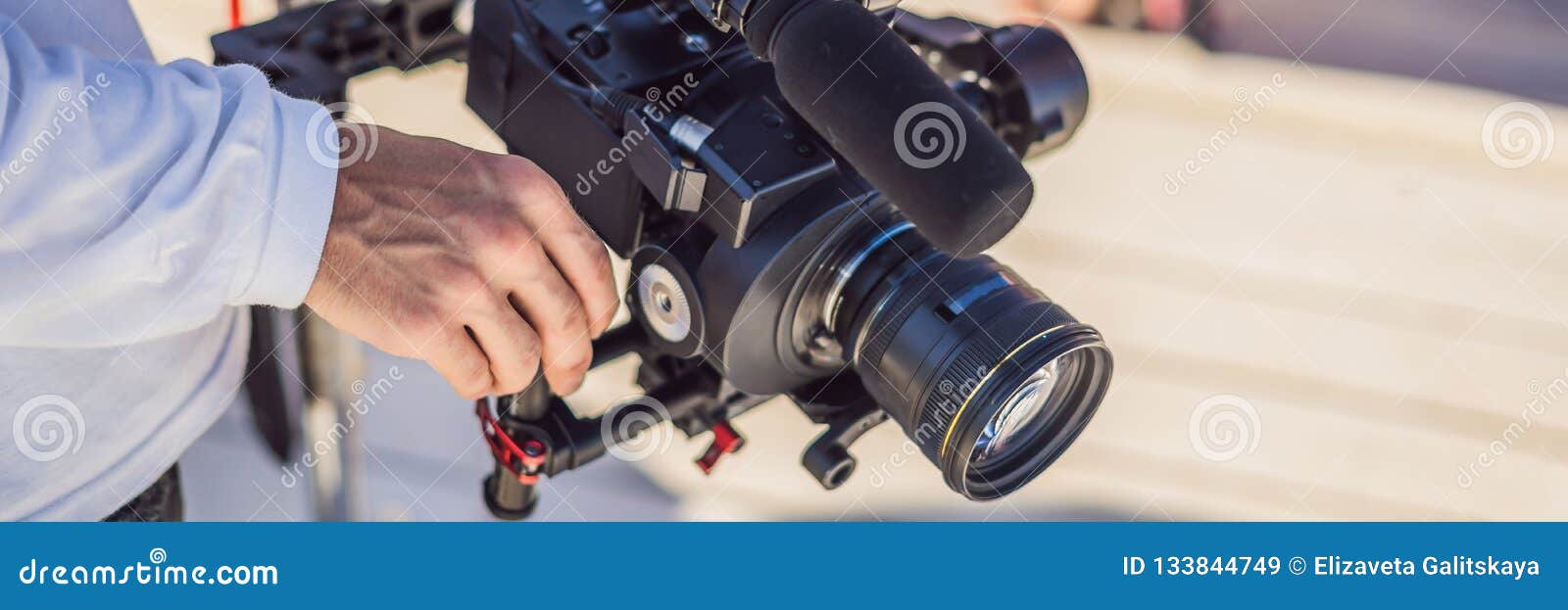 Professional Steadicam Operator Uses a 3-axis Camera Stabilizer System ...