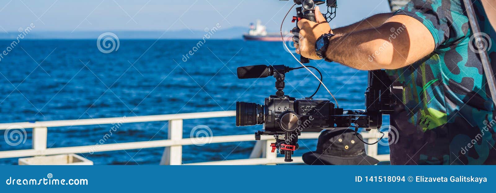 Professional Steadicam Operator Uses a 3-axis Camera Stabilizer System ...