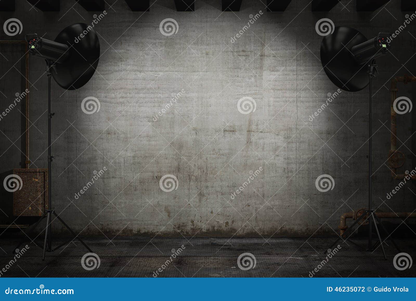 Professional Strobe Lights Illuminating a Backdrop Stock Photo - Image ...
