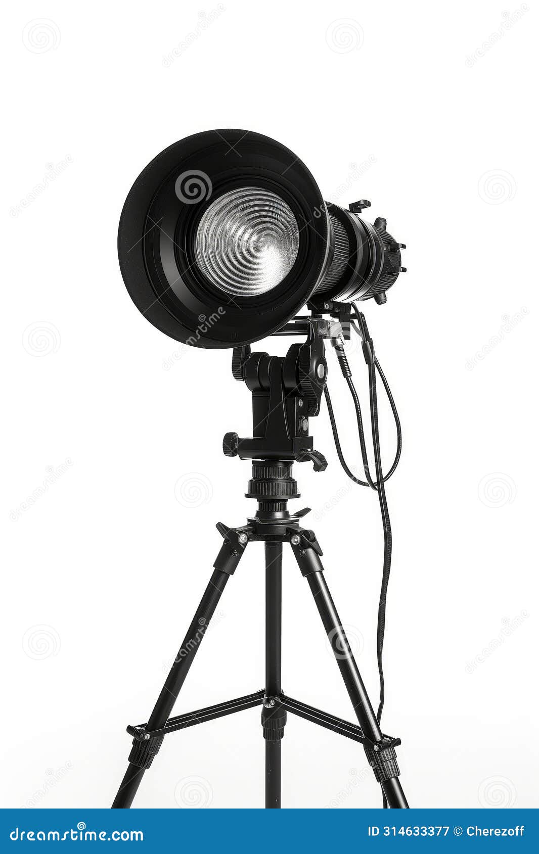 Professional Studio Light on Tripod Stock Image - Image of cable ...