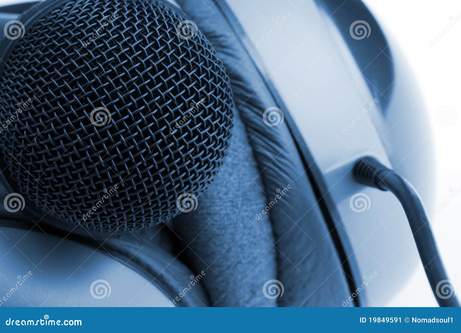 Professional Studio Microphone and Headphones Stock Image - Image of ...