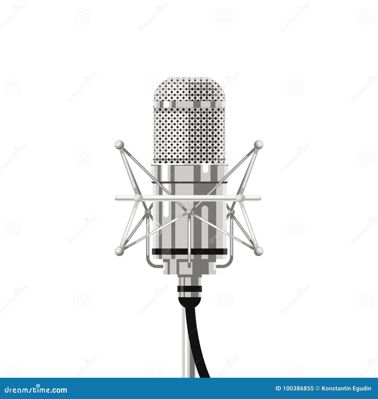 Professional Studio Microphone Stock Vector - Illustration of radio ...