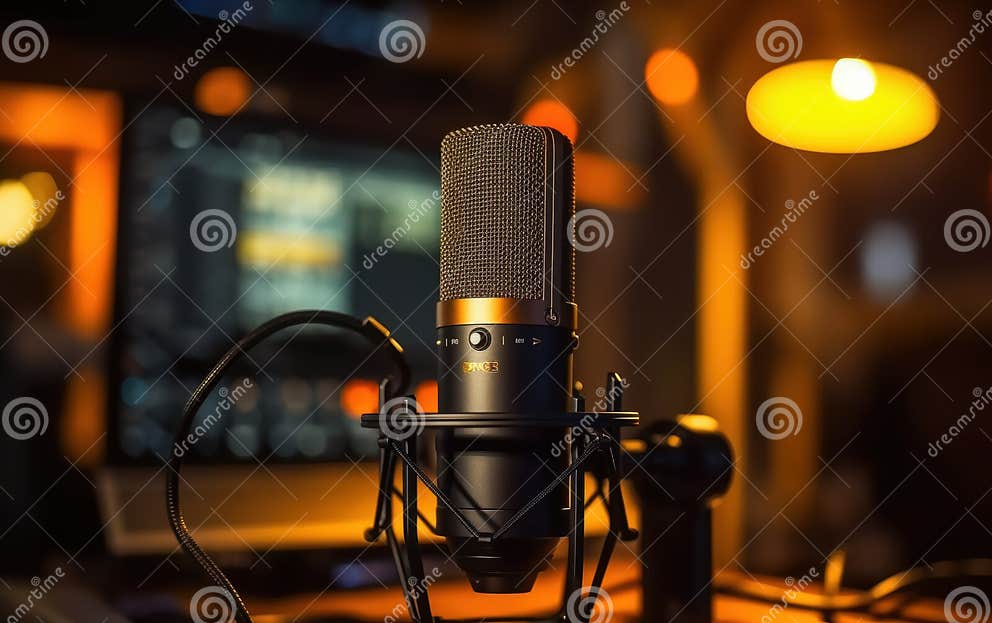 Professional Studio Microphone Setup. Created by Generative Artificial ...