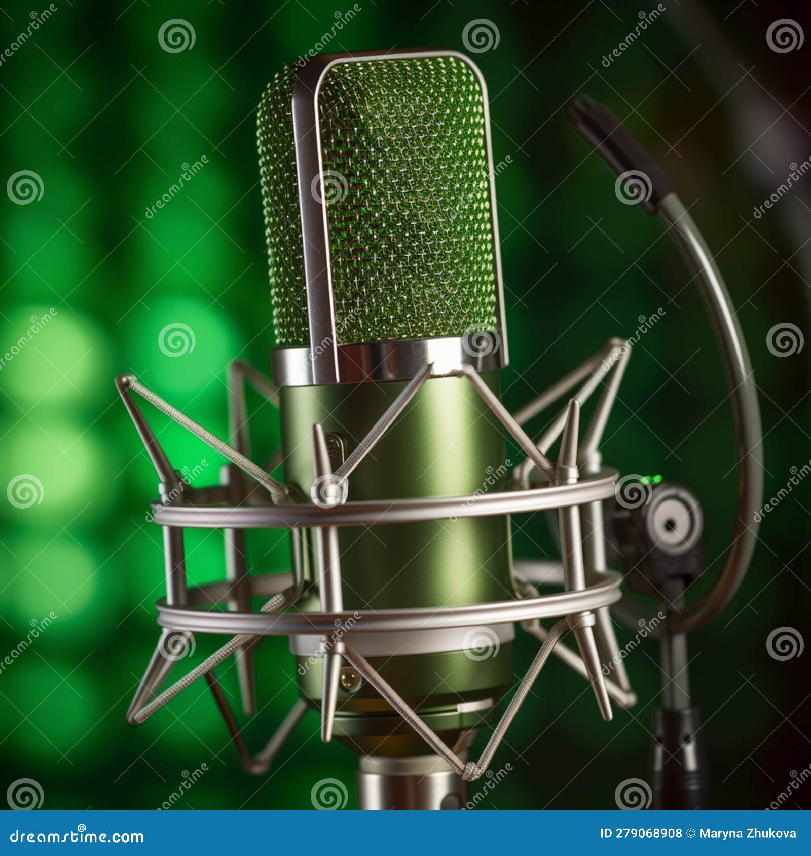 Professional Studio Microphone on Stage, Illustration for Performances ...